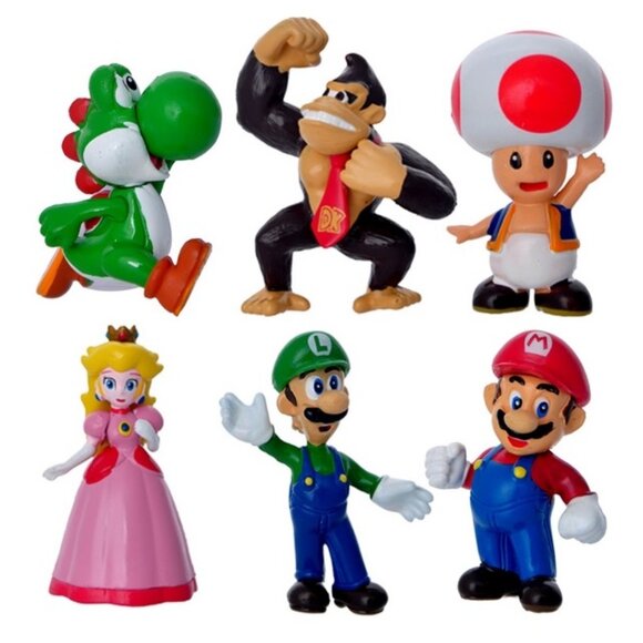 Toys | Mario Bros Princess Peach Playset 6 Figure Cake Topper Toy Set ...